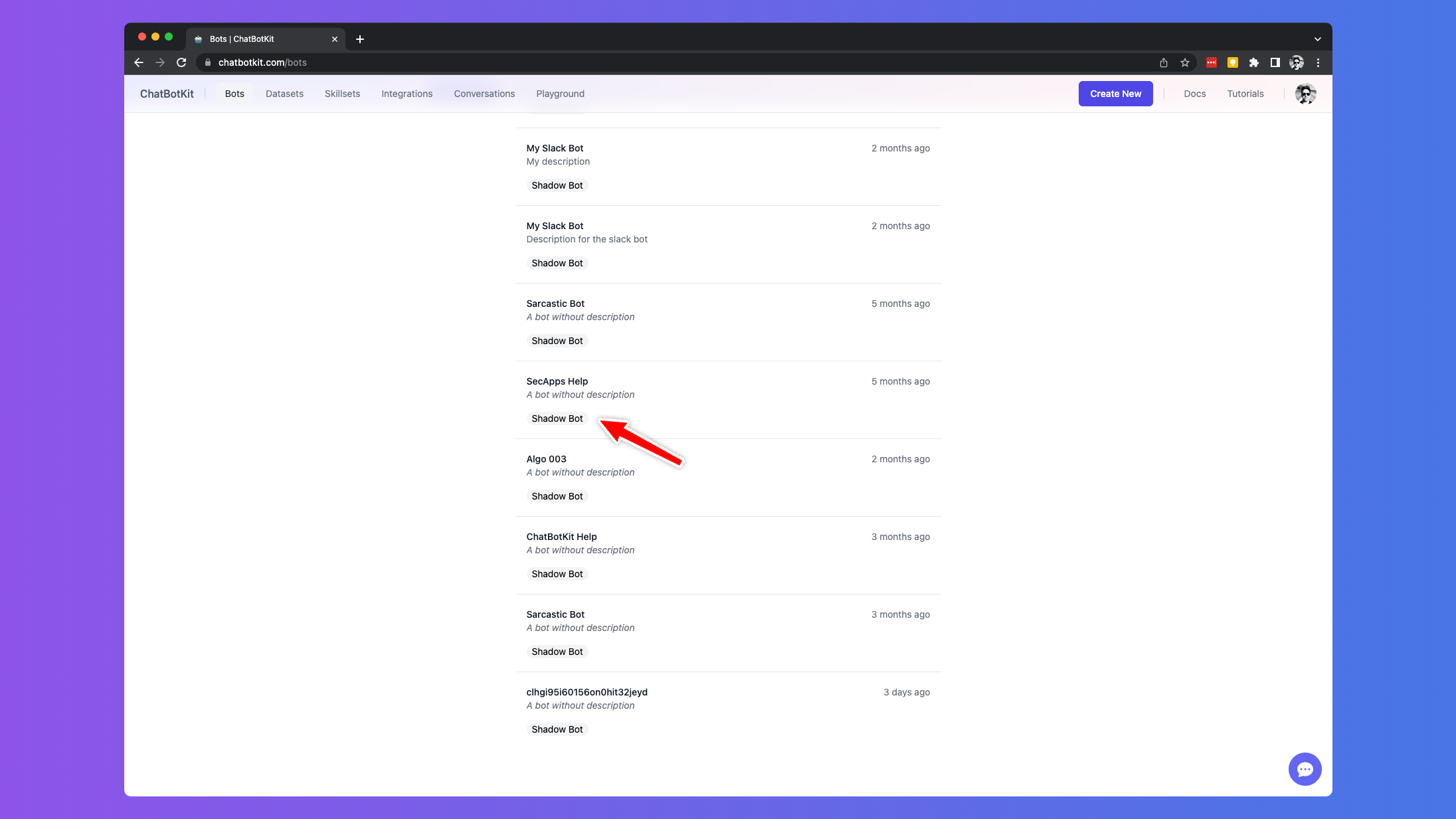 ChatBotKit Now Shows Shadow Bots