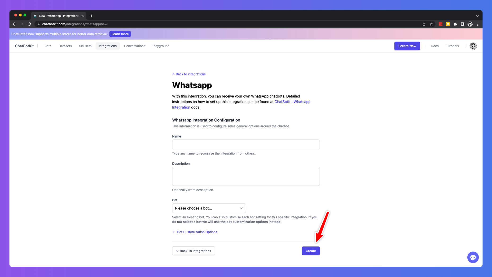 WhatsApp | Docs | ChatBotKit