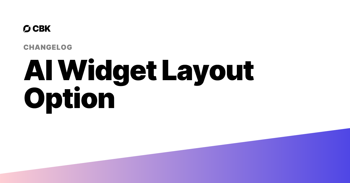 AI Widget Layout Option