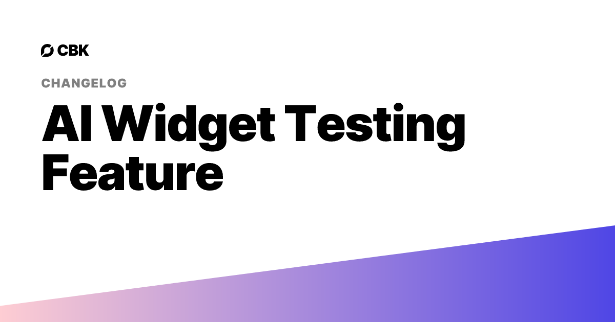 AI Widget Testing Feature