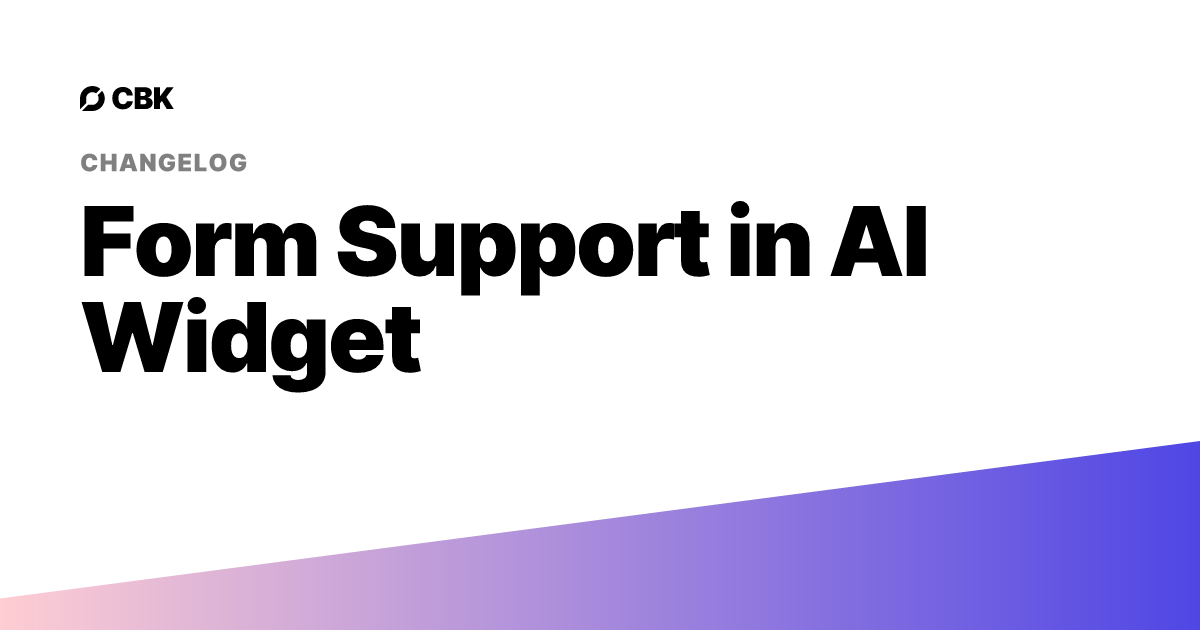 Form Support in AI Widget