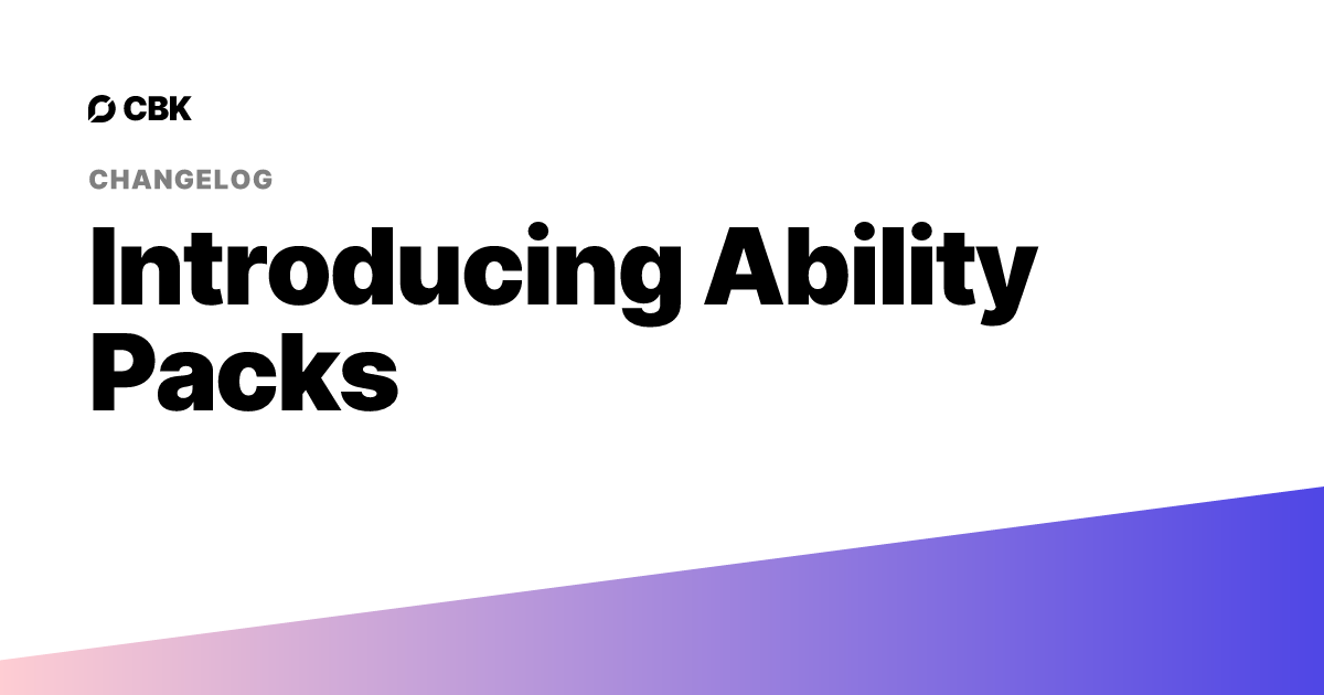 Introducing Ability Packs
