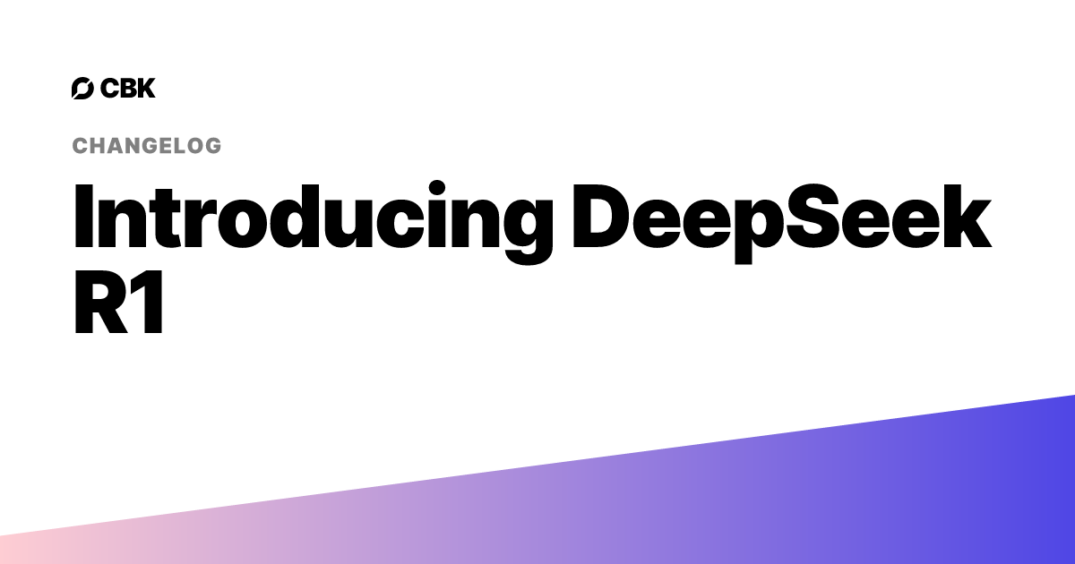 Introducing DeepSeek R1
