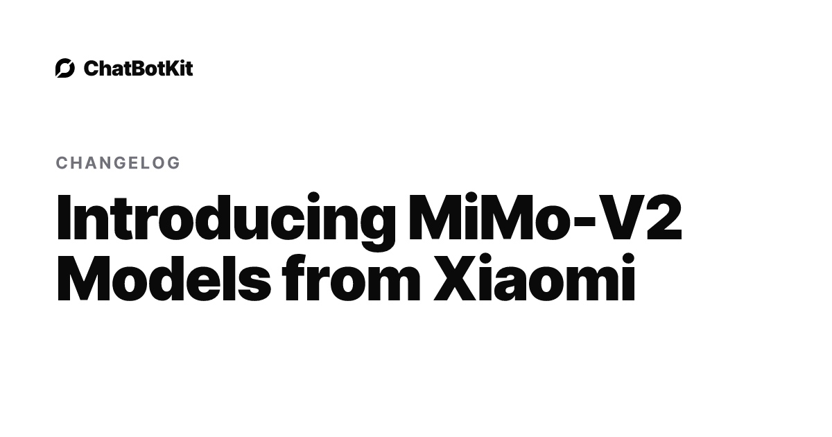 Introducing MiMo-V2 Models from Xiaomi