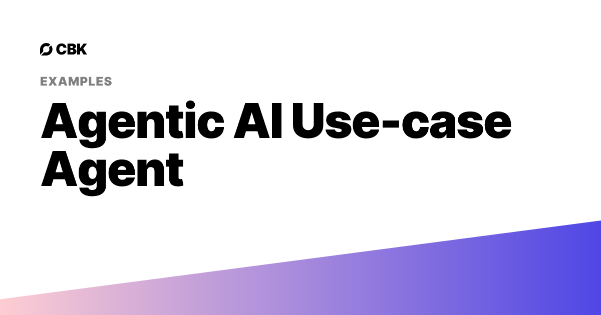 Agentic AI Use-case Agent | AI ChatBot