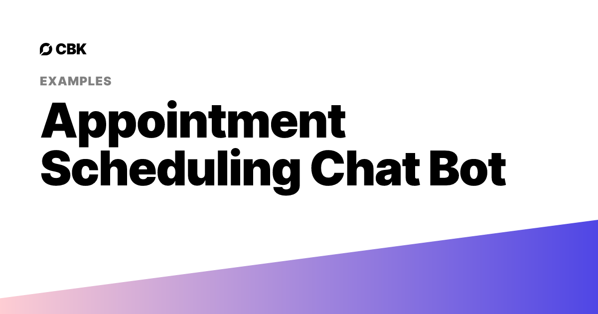Appointment Scheduling Chat Bot | AI ChatBot