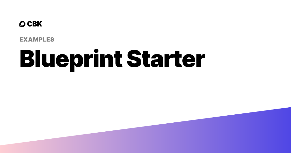 Blueprint Starter | AI ChatBot