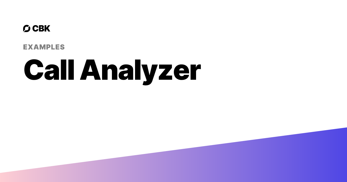 Call Analyzer | AI ChatBot