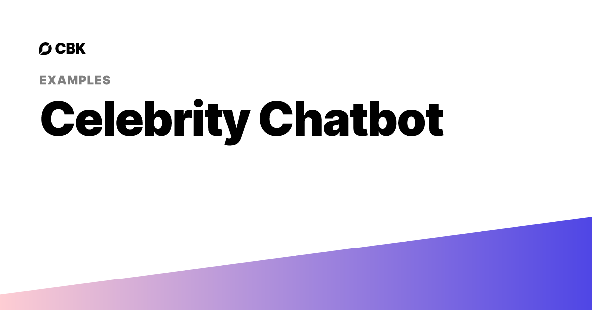 Celebrity Chatbot | AI ChatBot