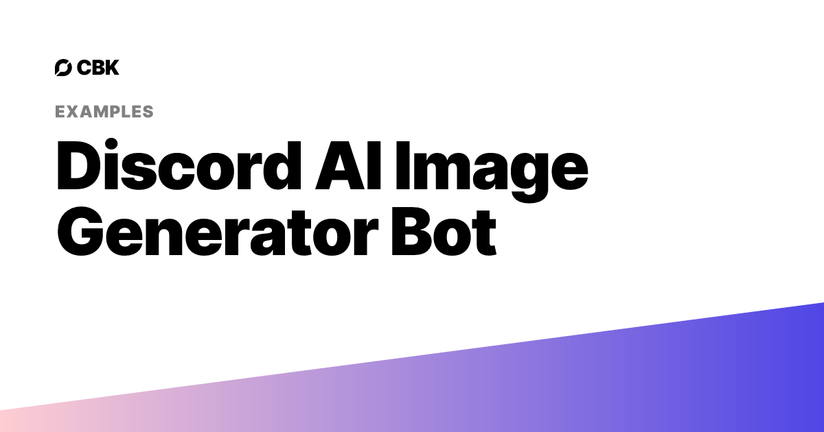 Discord AI Image Generator Bot | AI ChatBot