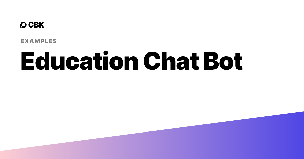 Education Chat Bot | AI ChatBot