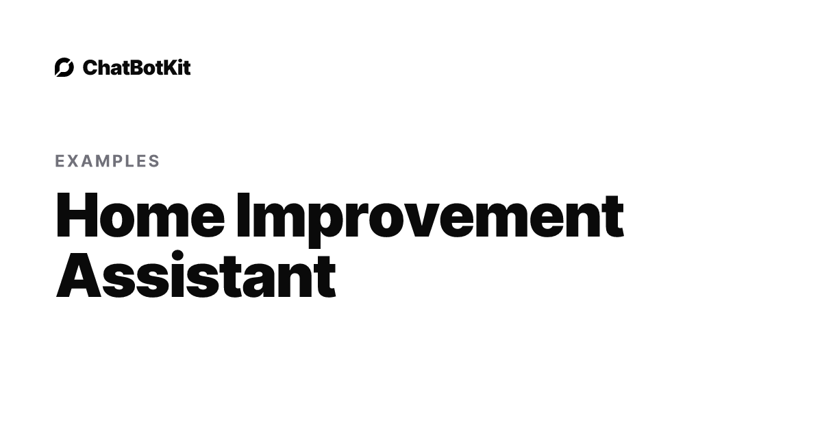 Home Improvement Assistant Ai Chatbot 7436