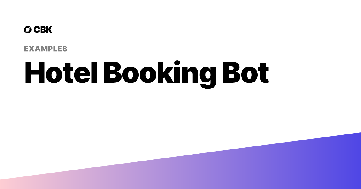 Hotel Booking Bot | AI ChatBot