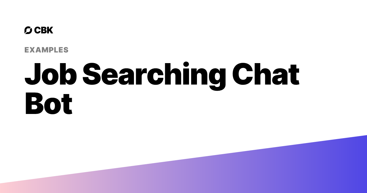 Job Searching Chat Bot | AI ChatBot