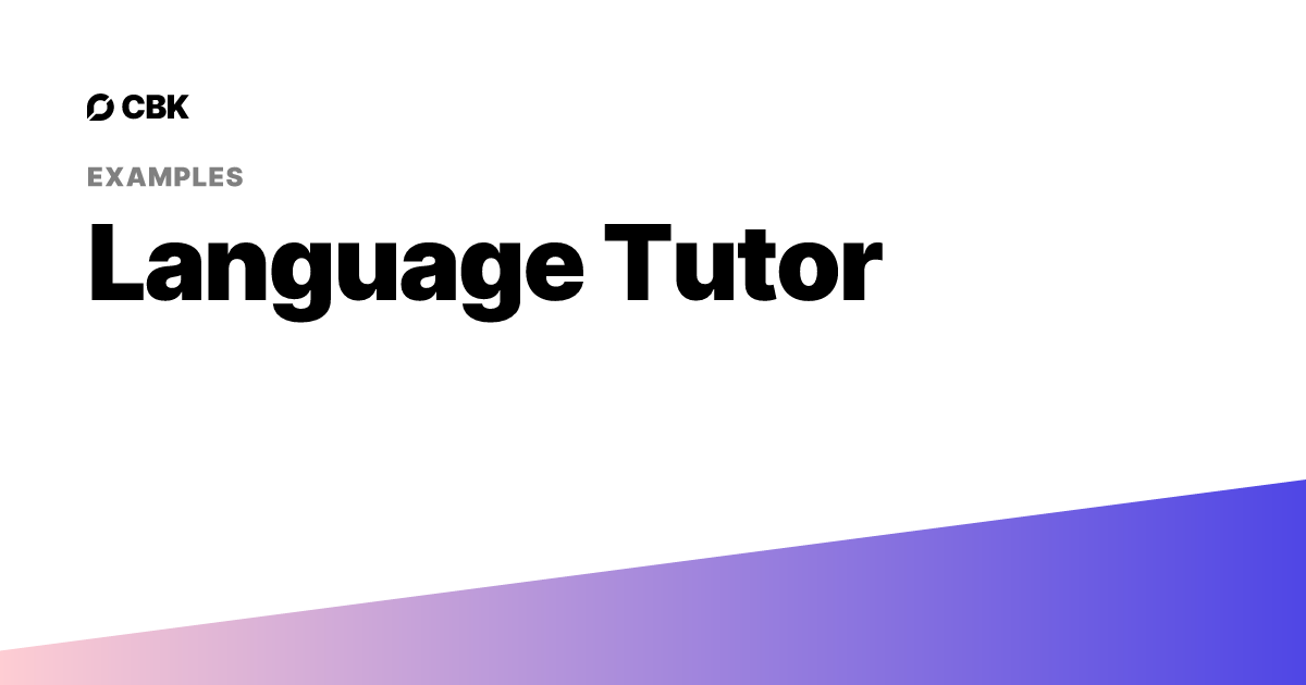 Language Tutor | AI ChatBot