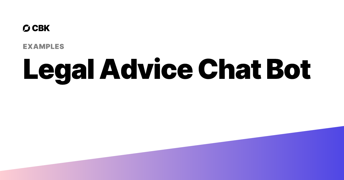Legal Advice Chat Bot | AI ChatBot
