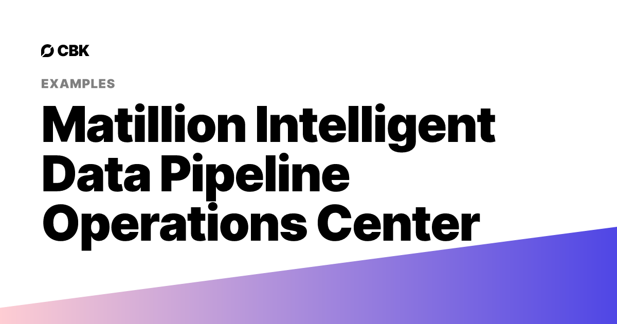 Matillion Intelligent Data Pipeline Operations Center | AI ChatBot