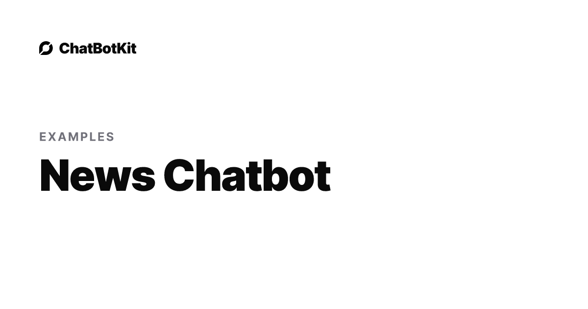 News Chatbot | AI ChatBot
