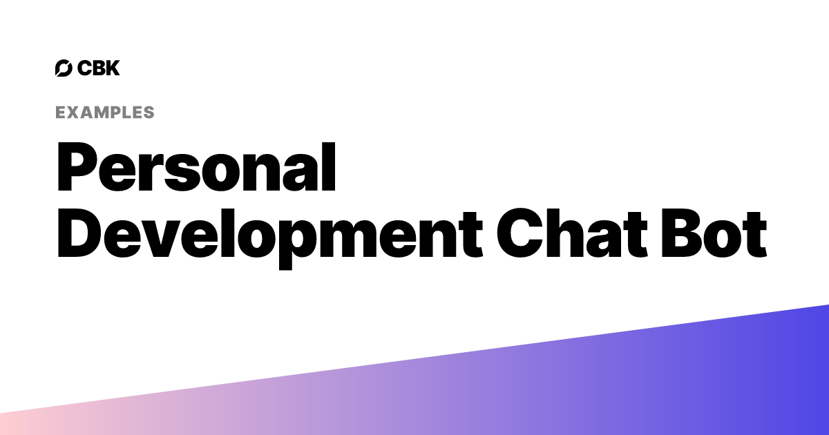 Personal Development Chat Bot | AI ChatBot