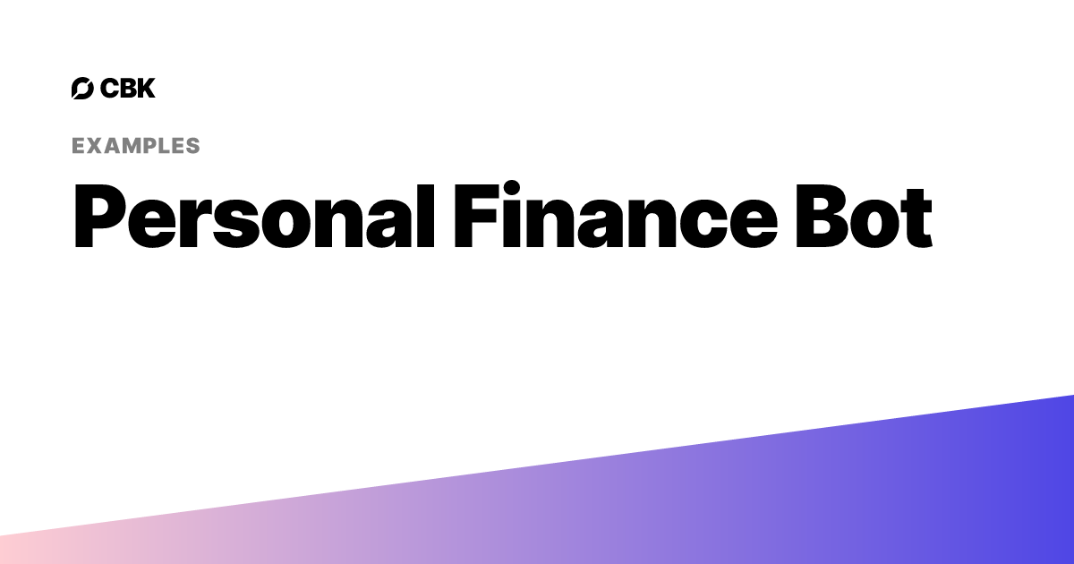 Personal Finance Bot | AI ChatBot