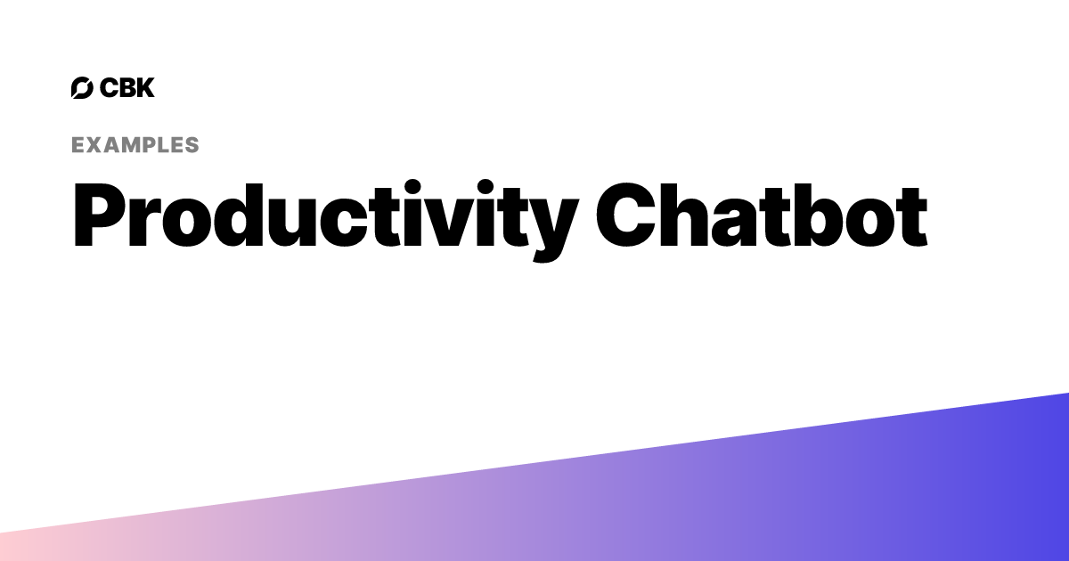 Productivity Chatbot | AI ChatBot