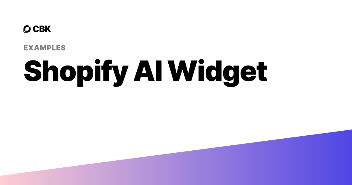 Shopify AI Widget | AI ChatBot