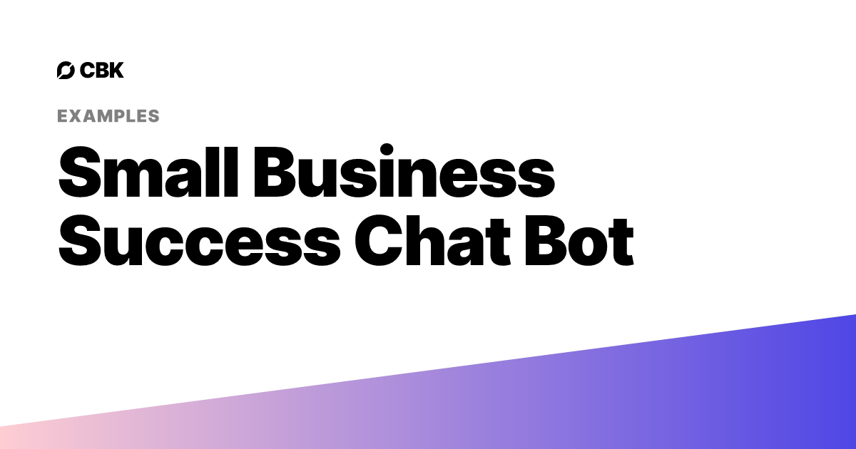 Small Business Success Chat Bot | AI ChatBot