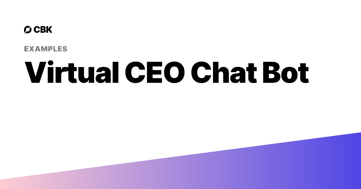 Virtual CEO Chat Bot | AI ChatBot