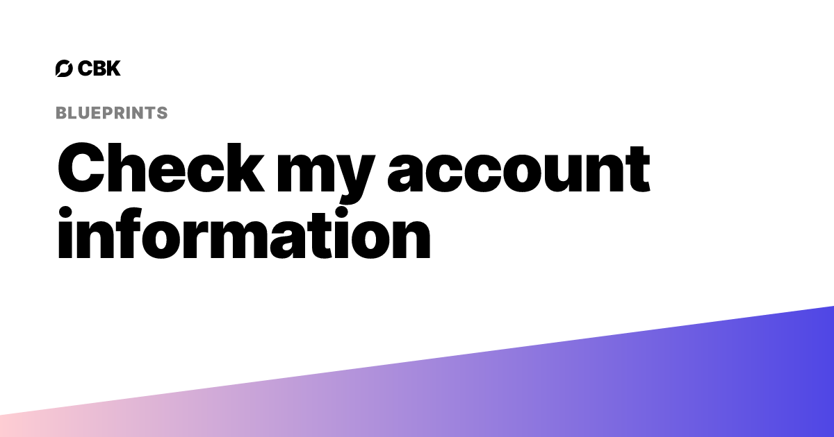Check my account information