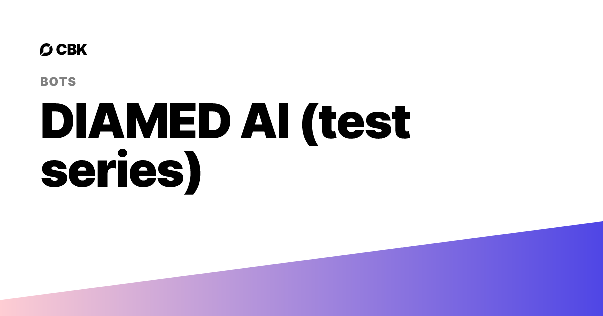 DIAMED AI (test series)