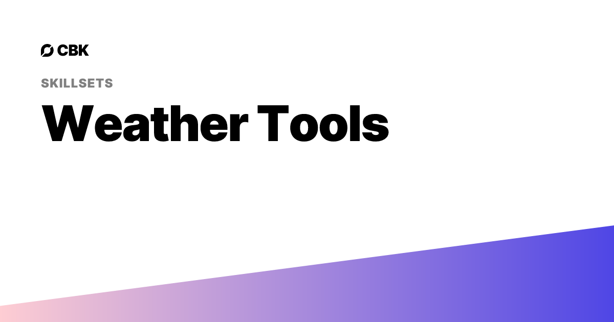 Weather Tools